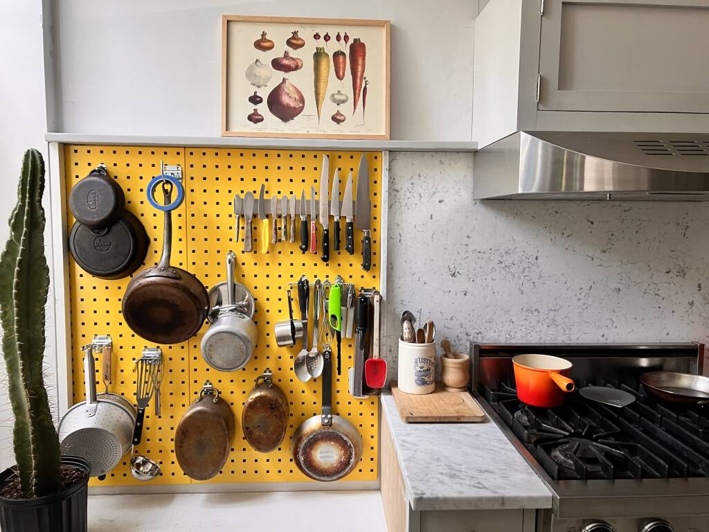 DIY Kitchen Pegboard for Storing Cooking Essentials