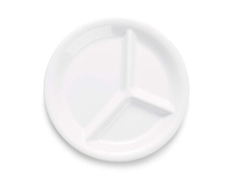 Divided White Outdoor Melamine Plate