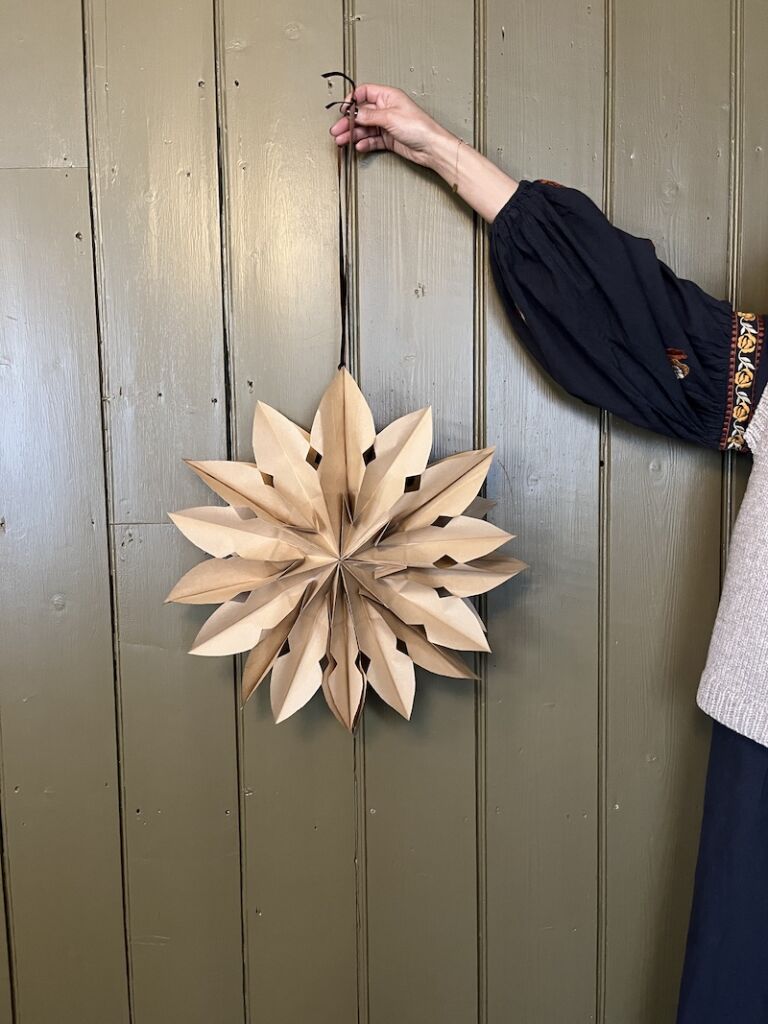 DIY: Simple and Sustainable Paper Bag Stars - Cozy Comfy Couch