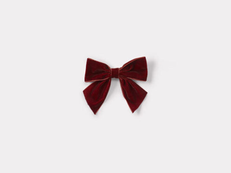 Velvet Bow Party Hairclip - Chocolate