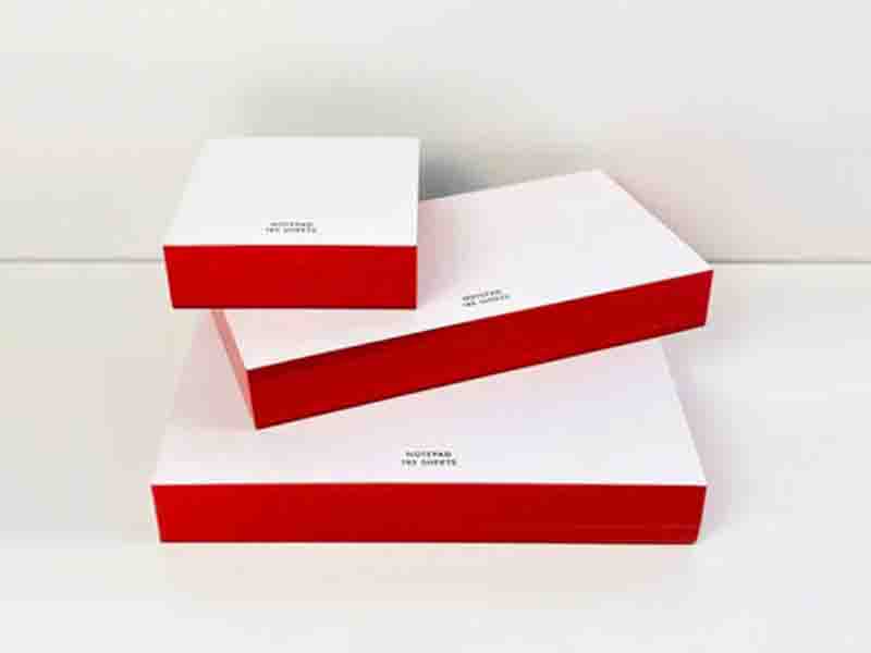 Glossy Red Color Edged Notepad
